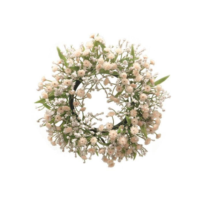 Couronne de bougie décorative LEFEI, gypsophile, crème, Ø12cm
