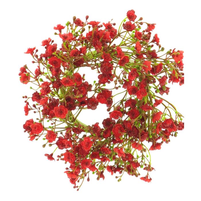 Acheter des Couronne de gypsophile artificielle LITAGO, rouge, Ø20cm