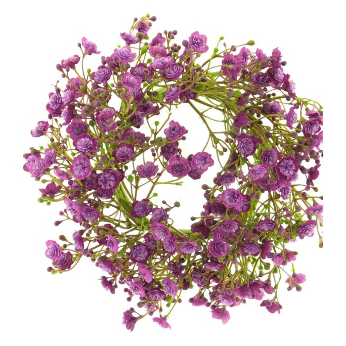 Couronne de gypsophile artificielle LITAGO, violet, Ø20cm
