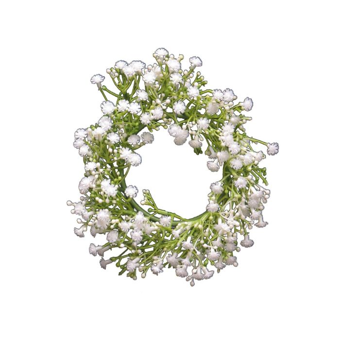 Couronne de Gypsophile artificielle CECILIA, blanc, Ø18cm