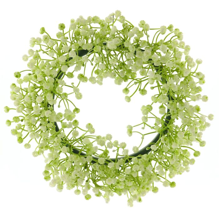 Couronne de gypsophile décorative NALIAN, crème, Ø25cm