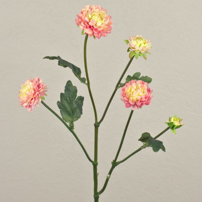 Chrysanthème artificiel RYON, rose-crème, 70cm, Ø3-5cm